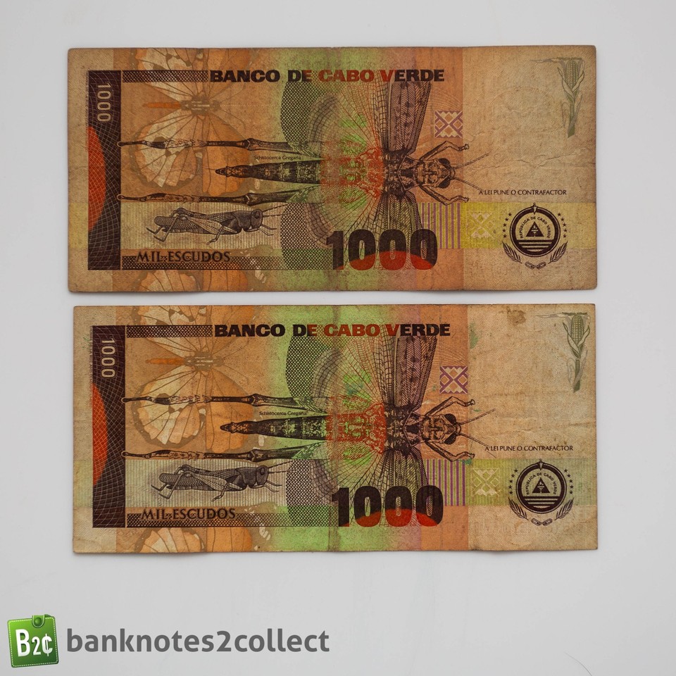 CAPE VERDE: 2 x 1,000 Cape Verde Escudos Banknotes. | eBay.de