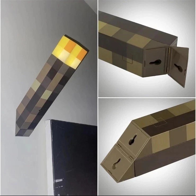4-Color Minecraft Torch Rechargeable Portable Night LED Light | eBay