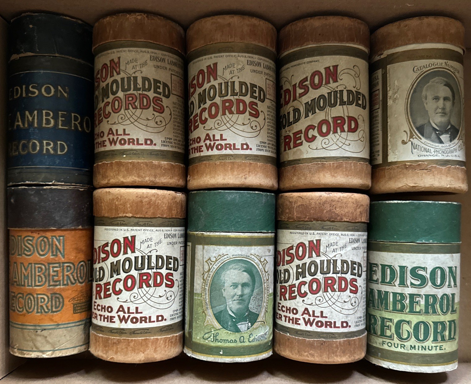10 EDISON CYLINDER RECORDS WITH CASES, UNTESTED | eBay