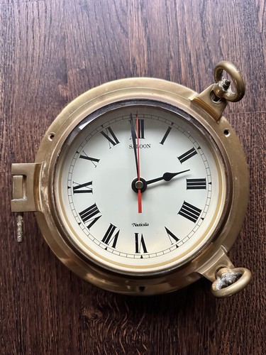 Nauticalia Saloon Clock, Heavy, Round, Brass, Wall Mounted, With ...