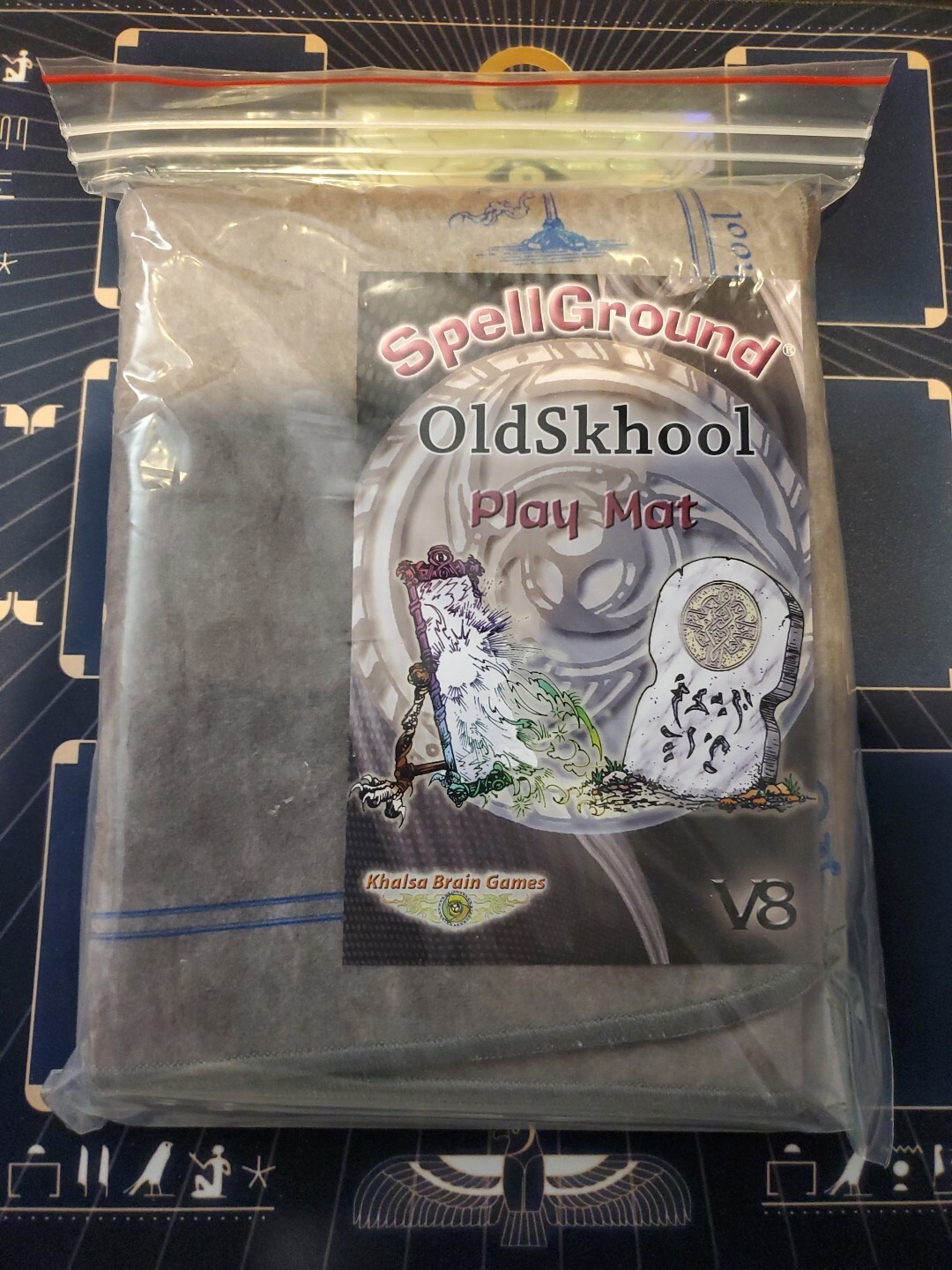 Khalsa Brain Games Spellground Playmat Grey Gray Oldskhool V8 (Stitched ...