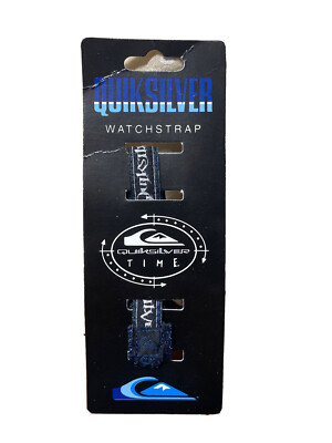 Quiksilver Time Watch-strap band Hook & Loop 18mm Lug Navy Nylon Silver ...