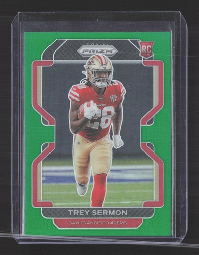 Trey Sermon 2021 Panini Prizm Football 354 Green Refractor Rookie Card ...
