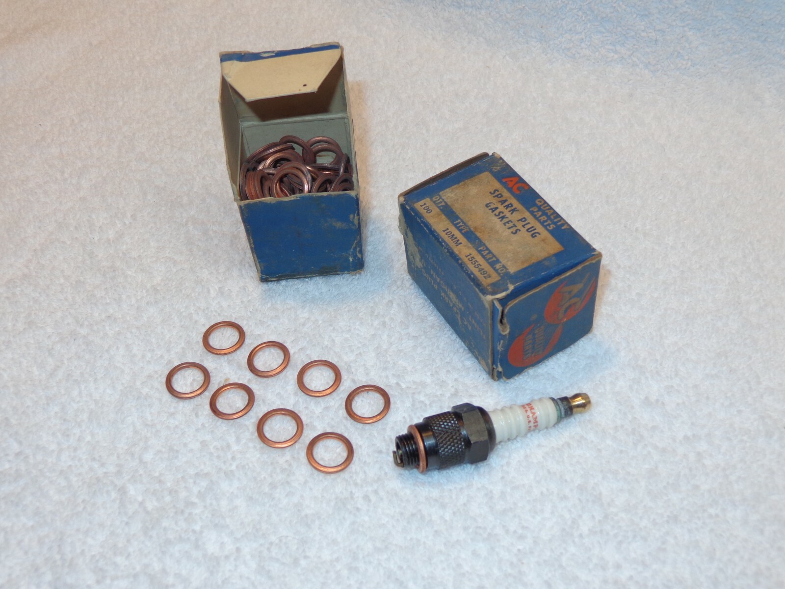 (8)...‘NOS’ AC -10mm Spark Plug Gaskets....Copper....Slip-on | eBay