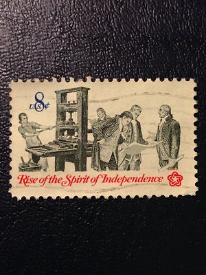 1973 U.S. Postage Stamp, "Rise of The Spirit of Independence", 8C ...