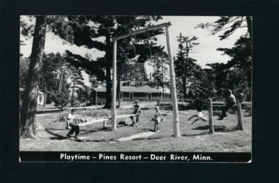 Deer River Minnesota MN 1950 RPPC Playtime at Pines Resort, Teeter ...