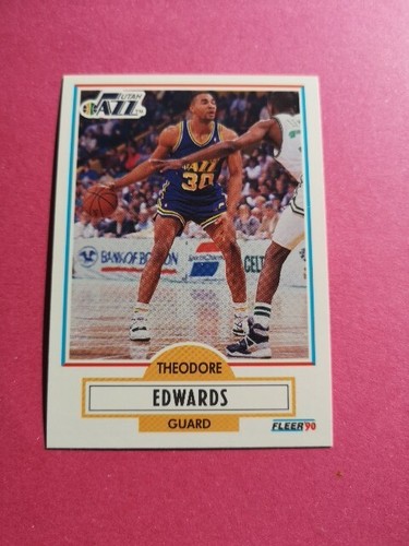Theodore Edwards Utah Jazz Carte Basket NBA Fleer 1990-91 #185 | eBay