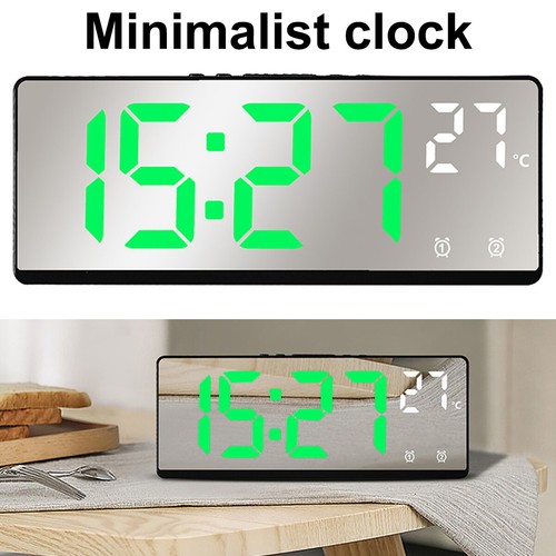 Digital Alarm Clock with Adjustable Brightness and Volume LED Mirror ...