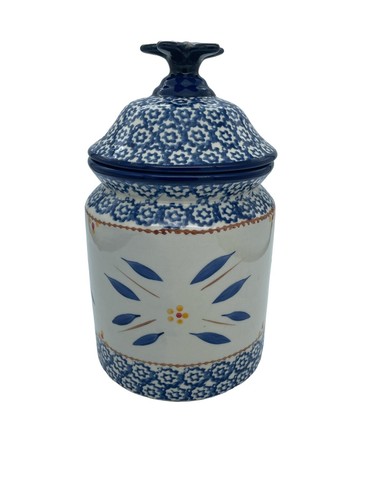 Temptations by Tara Old World Blue Cookie Jar / Canister with Flower ...