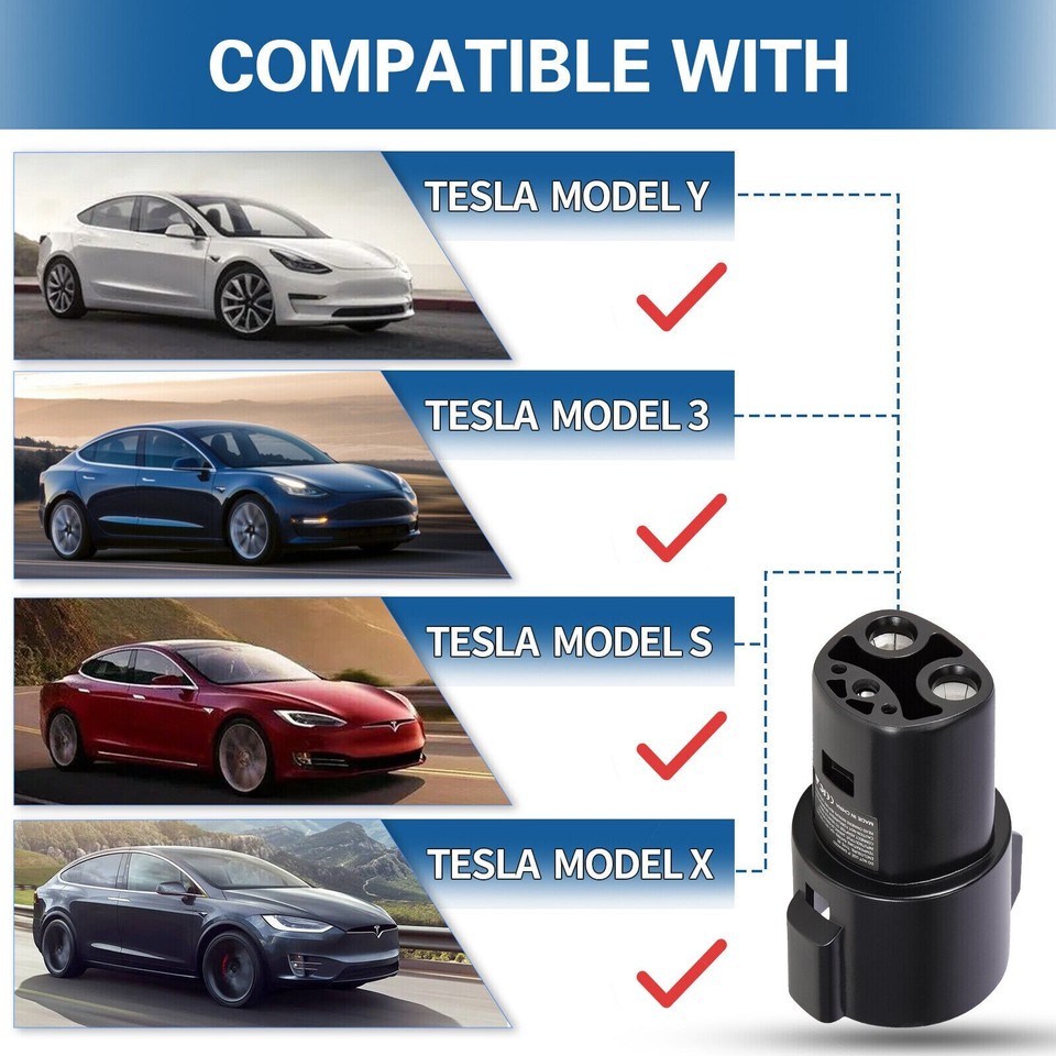 UPGRADED Carbon Composite J1772 Charger Adapter Lock for Tesla Model S ...