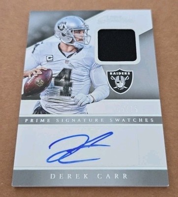 2016 Panini Prime Signature Swatches Derek Carr 05/15 Auto | eBay