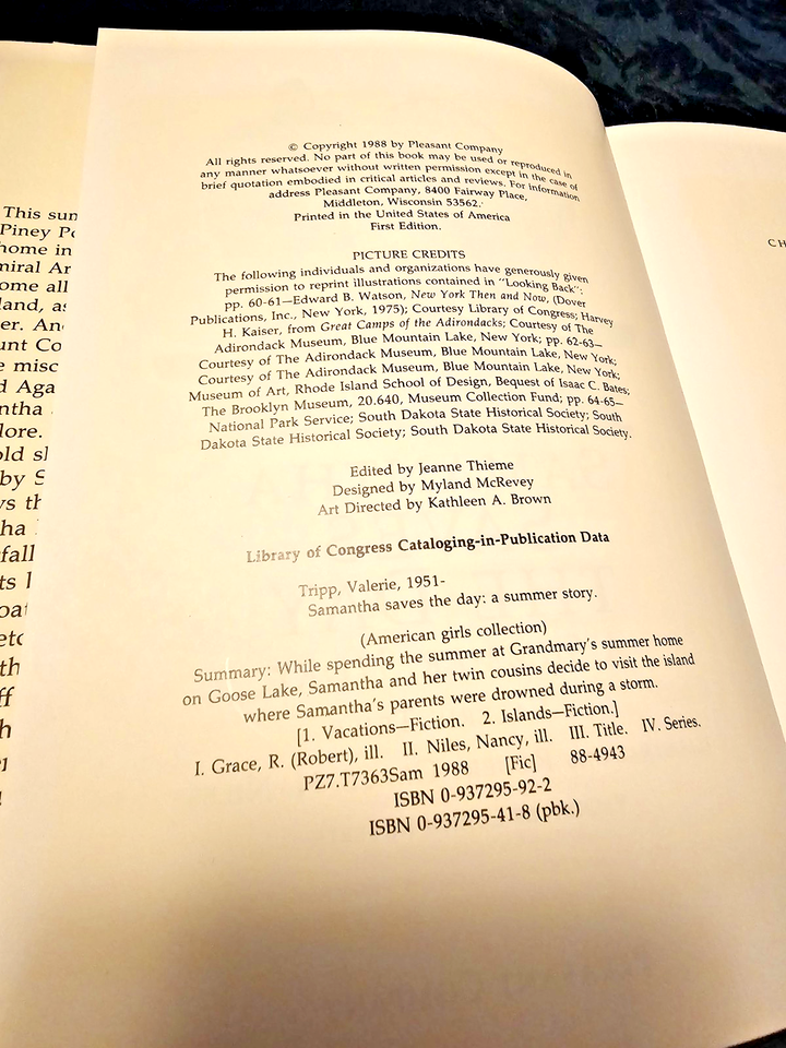 American Girl Samantha Middy Outfit & 1st Ed Hardcover Samantha Saves ...