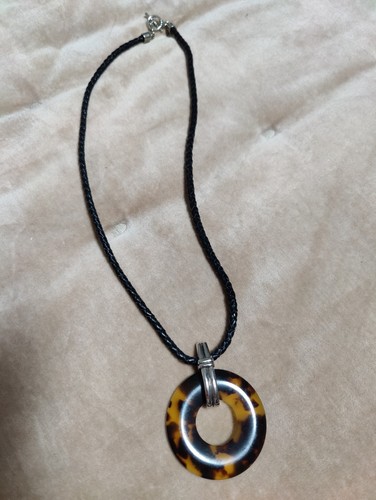 Ralph Lauren Tortoise Shell Thong Necklace And Charm Black Metal | eBay