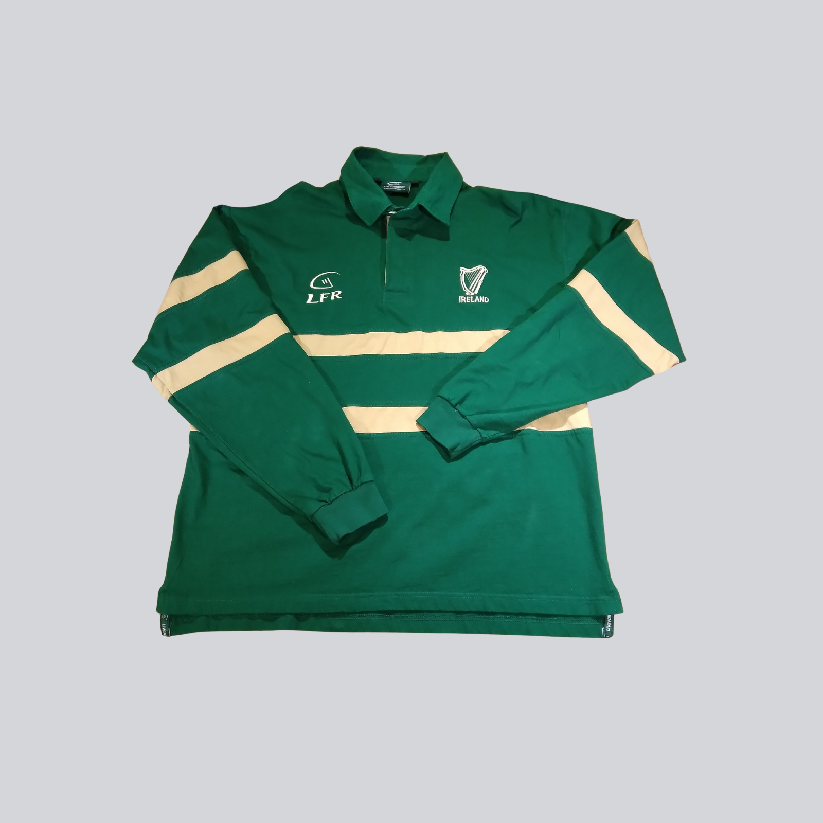 LFR Ireland Live For Rugby XXL Jersey Shamrock Green Irish Long sleeve ...