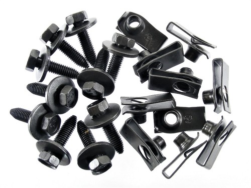 MITSUBISHI 8mm Body Bolts & U-nut Clips- M8-1.25 x 30mm Long- 20pcs ...