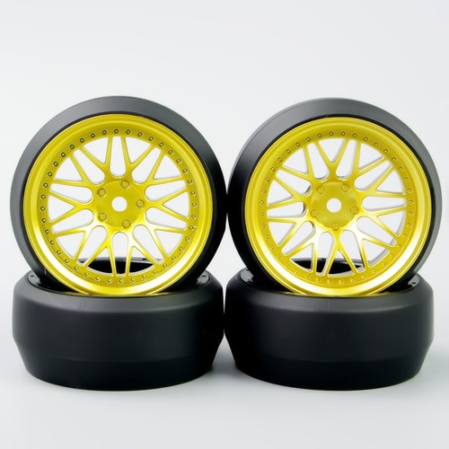 RC 4Pcs Drift Tires &Wheel Rims 6mm Offset Tyres For HSP 1:10 On-Road ...