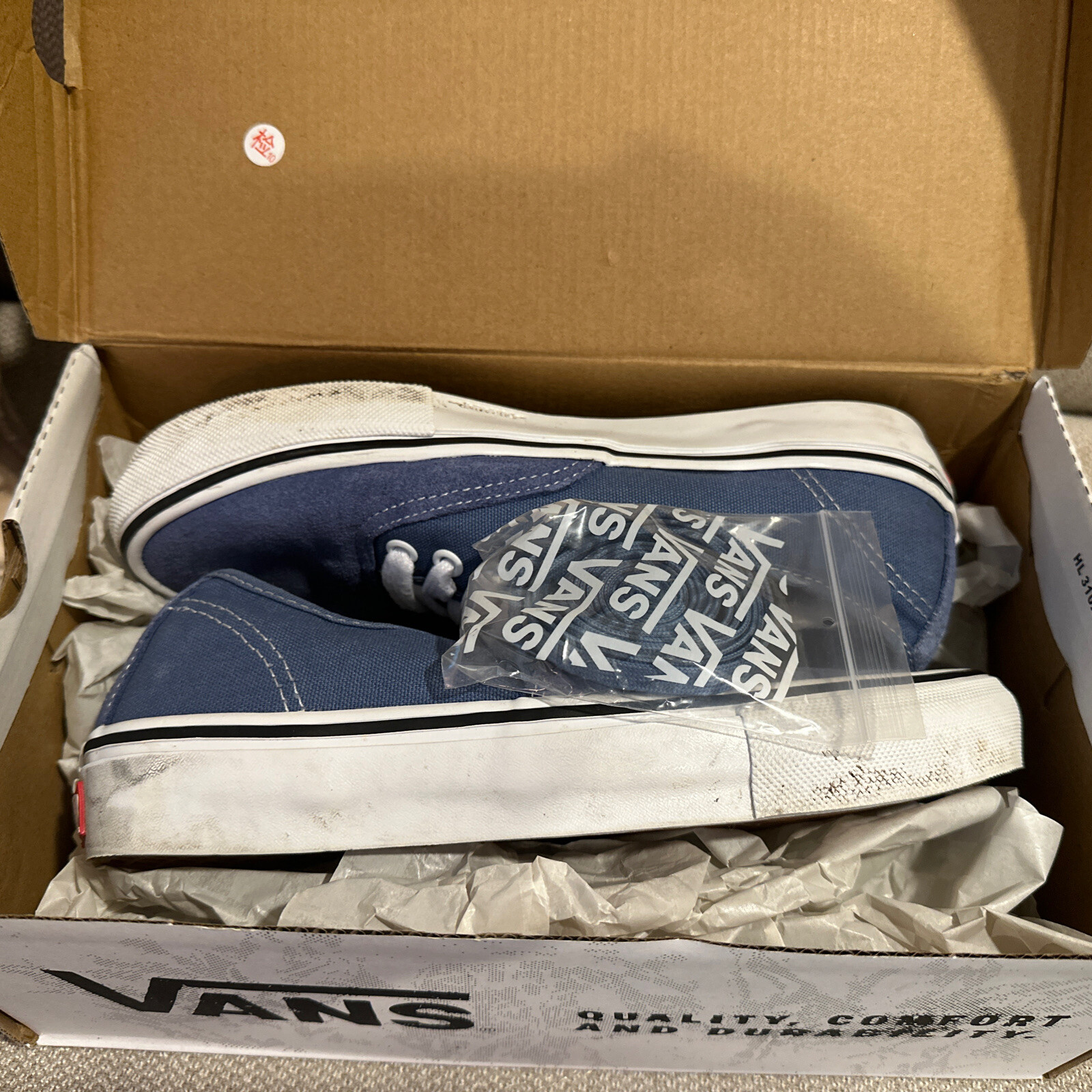 Vans Authentic Blue Canvas Skate Shoes Size 7 - Gem