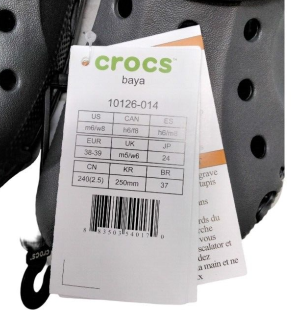 Crocs Baya Unisex Adult Graphite Clog -Brand New With Tags | eBay