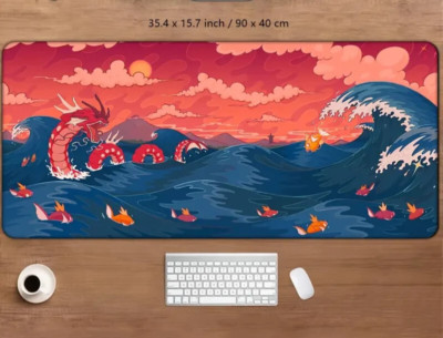 Shining Red Gyarados Magikarp Custom X- Large Pokemon Playmat / Mouse ...