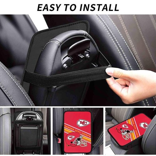 Kansas City Chiefs Car Armrest Cushion Auto Car Box Cover Center Pad ...