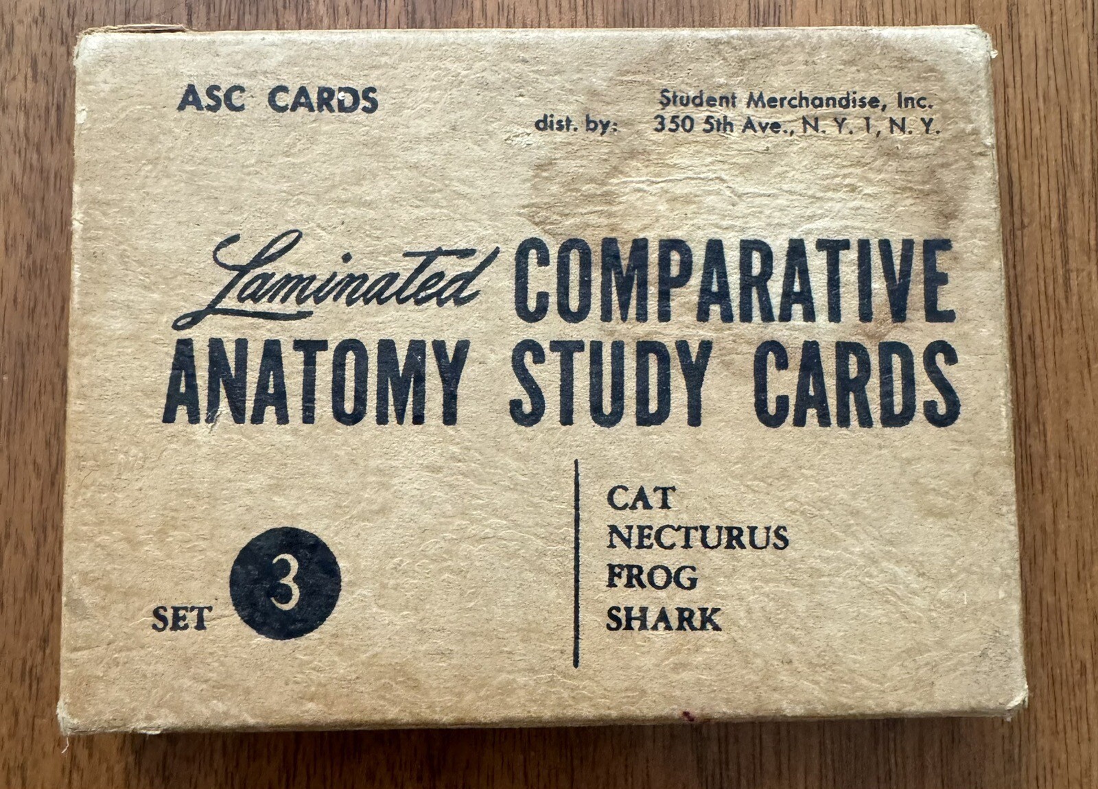 ASC Cards, Comparative Anatomy Study Cards, Set 3, Laminated, 1959, EX ...