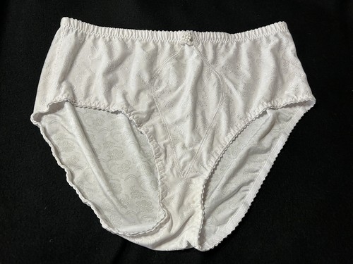 Vtg DELTA BURKE Floral Texture Second Skin 10/3X White Granny Brief Panties #51 | eBay