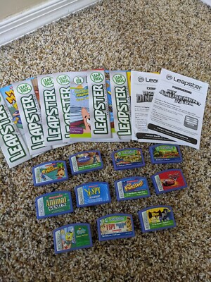 Leap Frog Leapster Lot Of 5 Games- Star Wars-Cars-Spider-Man- Math ...