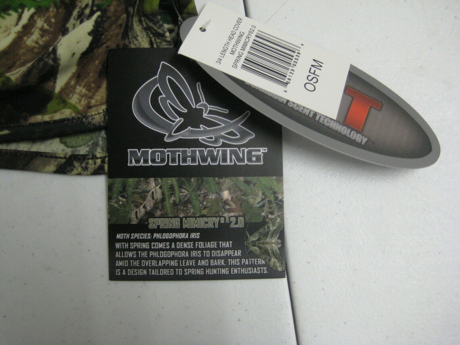 Camo 3/4 Facemask Hood Hat Mothwing Spring Green Leaf Deer Bow Turkey ...