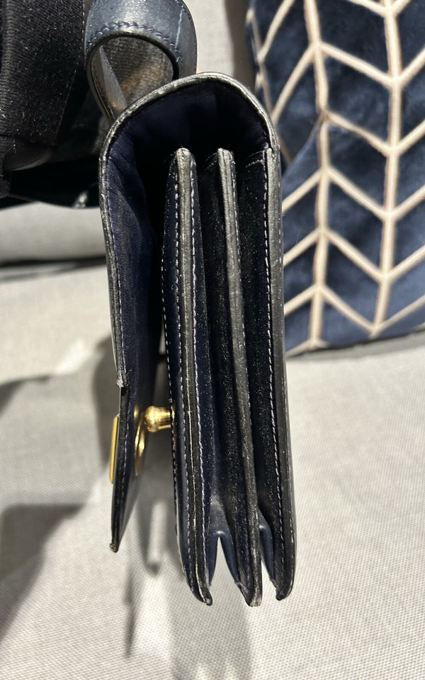 Lower Price! Vintage Hermes ‘Tilly’ Navy/cream | eBay UK