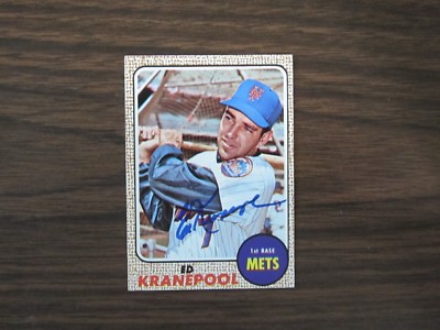 1968 Topps # 92 ED KRANEPOOL Autograph Signed Auto Card New York Mets ...