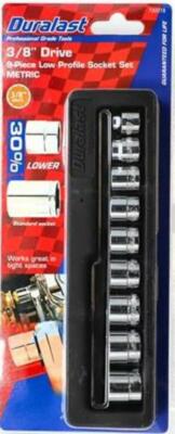 Duralast 9pc 3/8" DRIVE Low Profile Socket Set 8-18mm 700018 | 3/8in ...