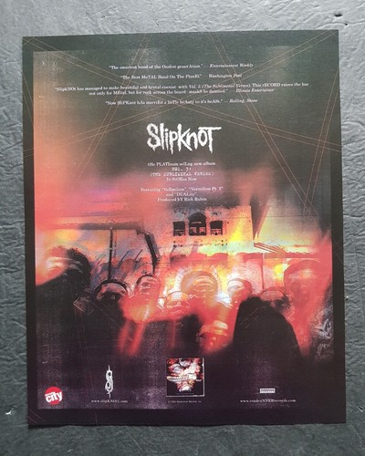 Slipknot Vol. 3: (The Subliminal Verses) Album Promo Print Ad Vintage ...