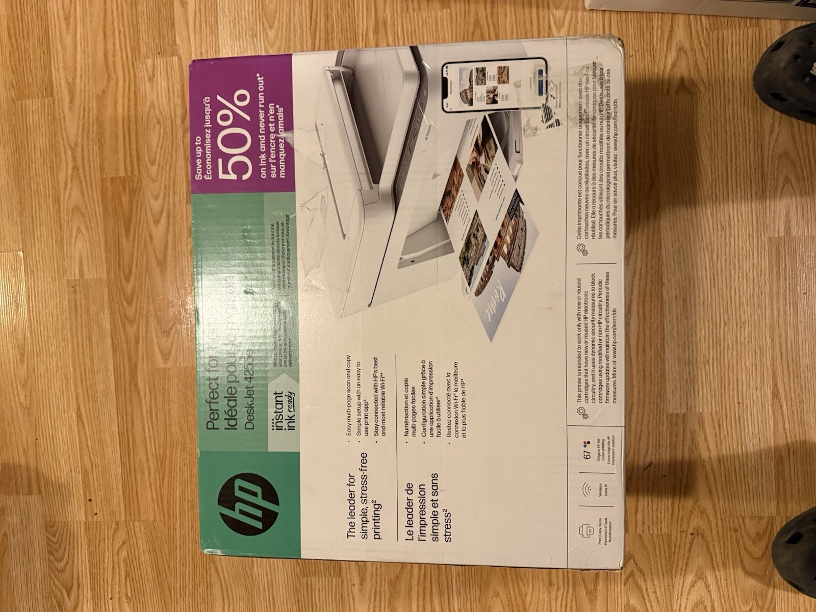 HP DeskJet 4255e Wireless All-in-One Color Inkjet Printer Scanner ...