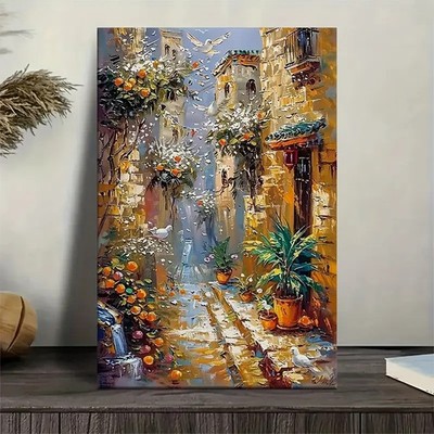 Vibrant Orange Alley Portrait Home Decor Wall Print Art | eBay Australia