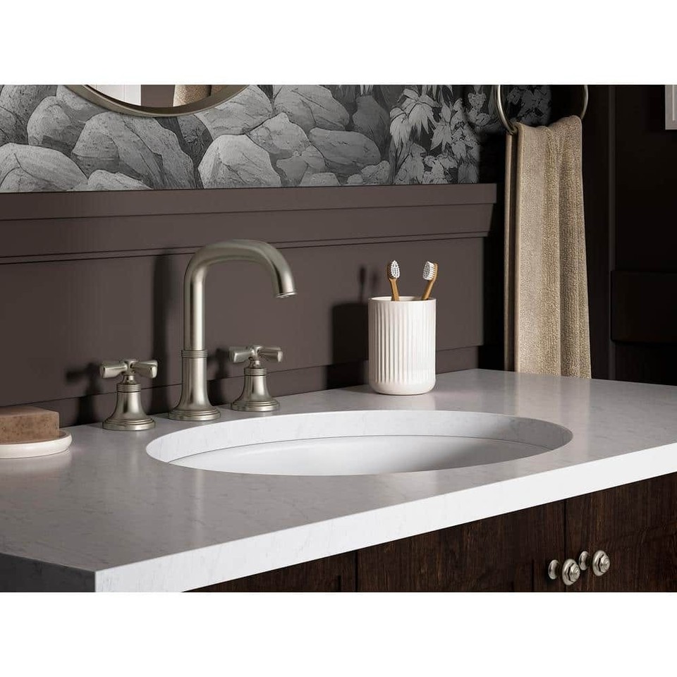 KOHLER Paces Widespread Bathroom Faucet Cross Handles Vibrant Brushed Nickel | eBay
