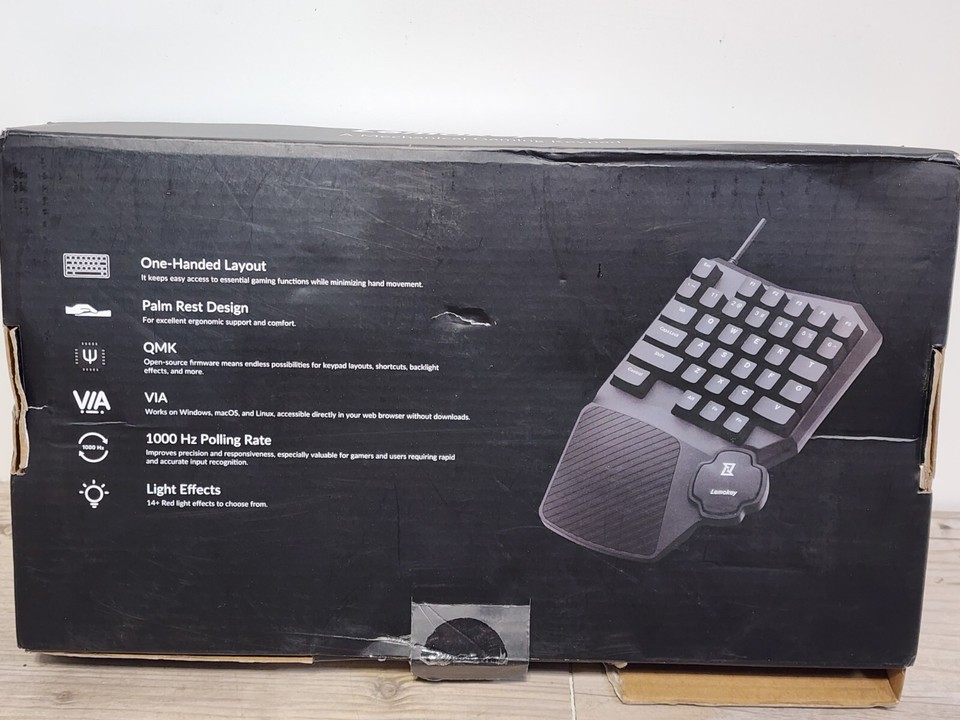 X0 One Handed Gaming Keypad Keyboard, 35 Keys Backlit Wired Red ...