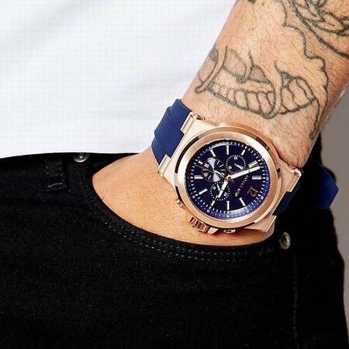 New Michael Kors MK8295 Dylan Stainless Steel Chronograph Silicone Men ...