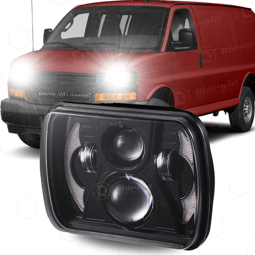For Chevy Express Cargo Van 1500 2500 3500 7x6 5x7 LED Headlight Hi-Lo ...
