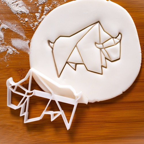 Origami Bull Cookie Cutter - animal wildlife taurus bullfighting stock ...