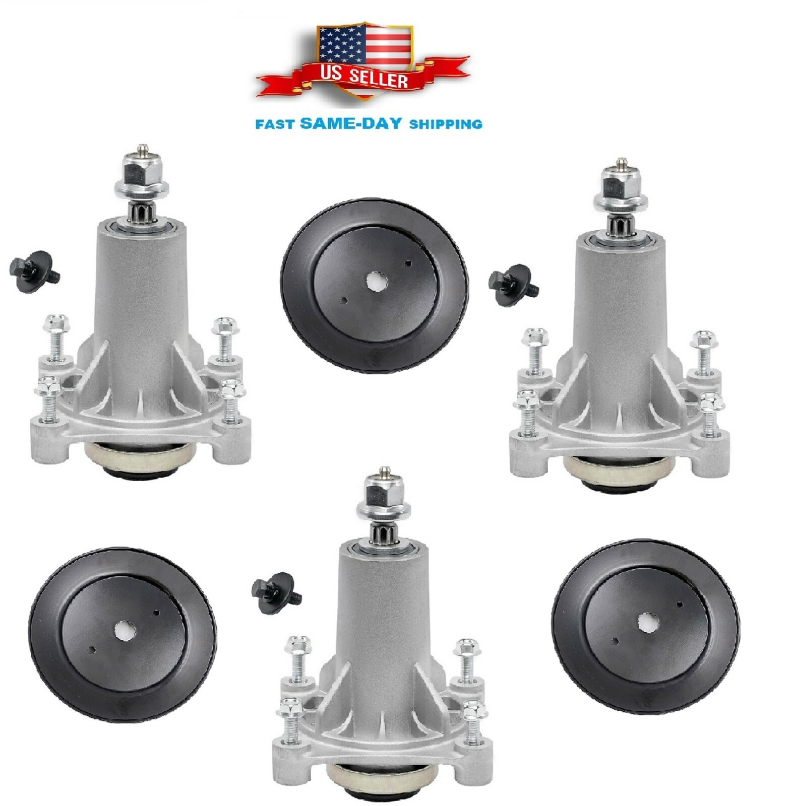 3 Complete Spindle w/ Pulley 54" For Husqvarna YTH26K54 YTH26V54 ...