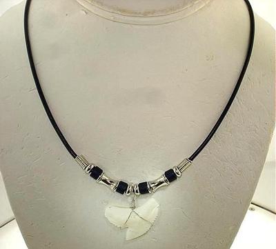 MEDIUM-LARGE HAWAIIAN NIHO MANO NIUHI TIGER SHARK TOOTH BLACK NECKLACE ...