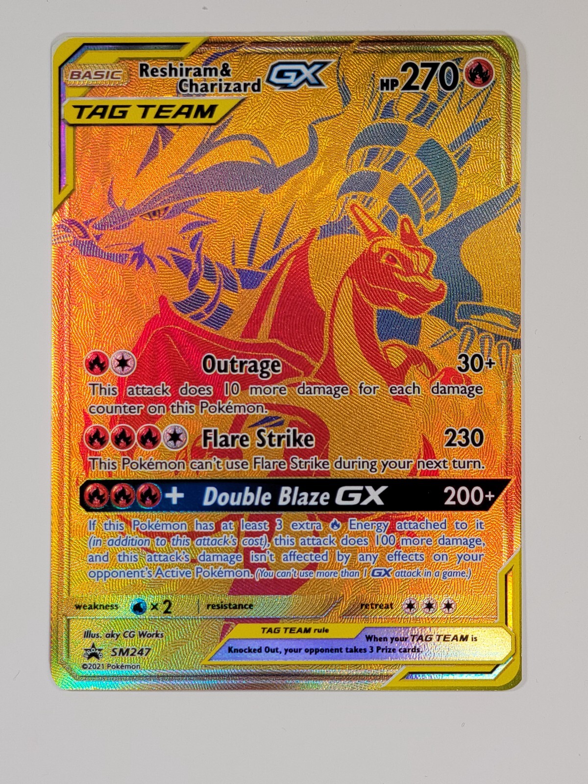 Reshiram & Charizard GX SM247- Black Star Promo Full Art TAG TEAM ...