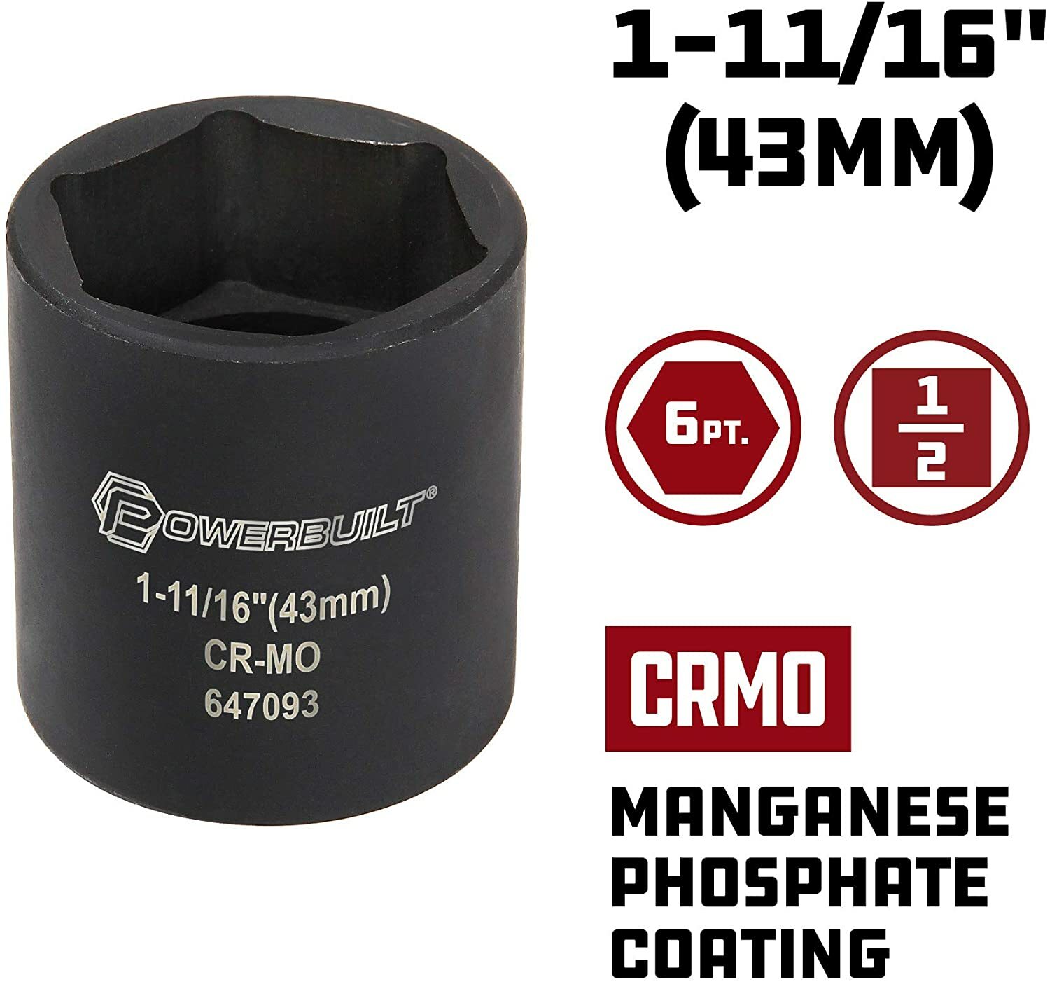 Dodge Ram DANA 44 60 Axle Hub Spindle Nut 1-11/16" 43MM 1/2" Socket ...