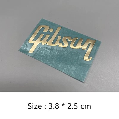 Gibson Guitar Neck Head Metal Logo Decal Sticker Self-Adhesive Golden ...