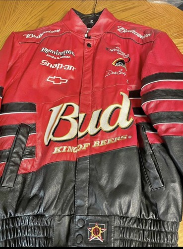 Vintage NASCAR Dale Earnhardt Jr. Budweiser Leather JACKET NOS JH ...