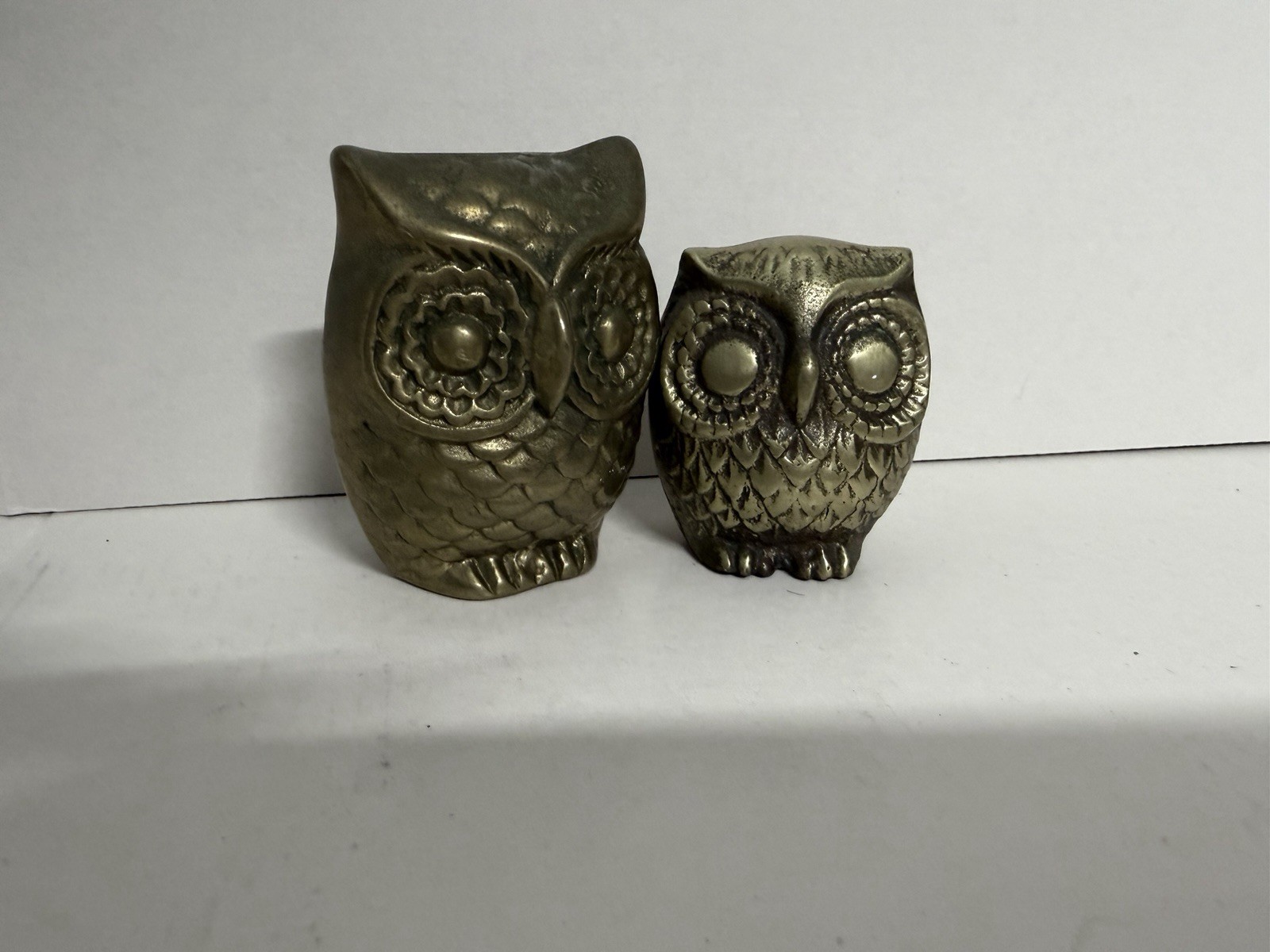 Vintage Brass Owl Figurines Set of 2 Small Metal Decorative Owls | eBay