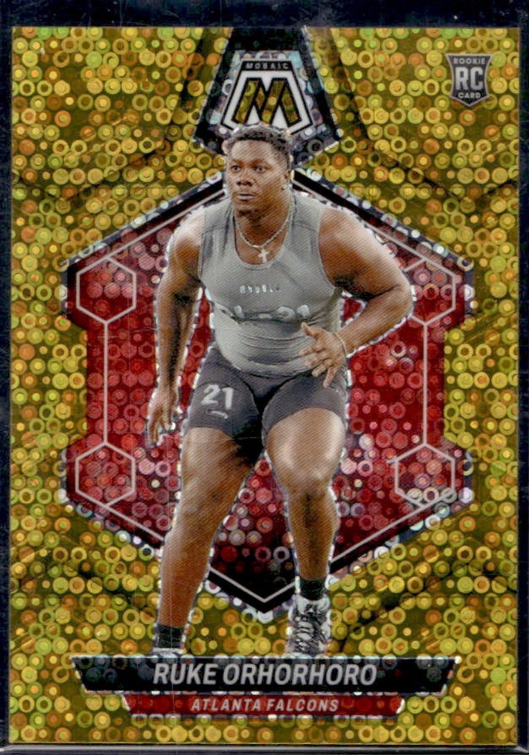 2024 Panini Mosaic - Rookies Ruke Orhorhoro #335 No Huddle Gold Mosaic ...