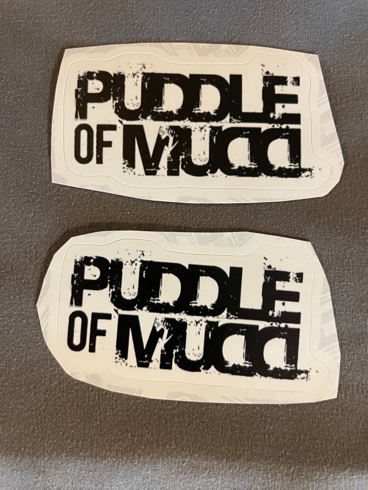 Lot (2) PUDDLE OF MUDD 1 1/4" x 2 1/2" Band Logo STICKERS Black FAST ...