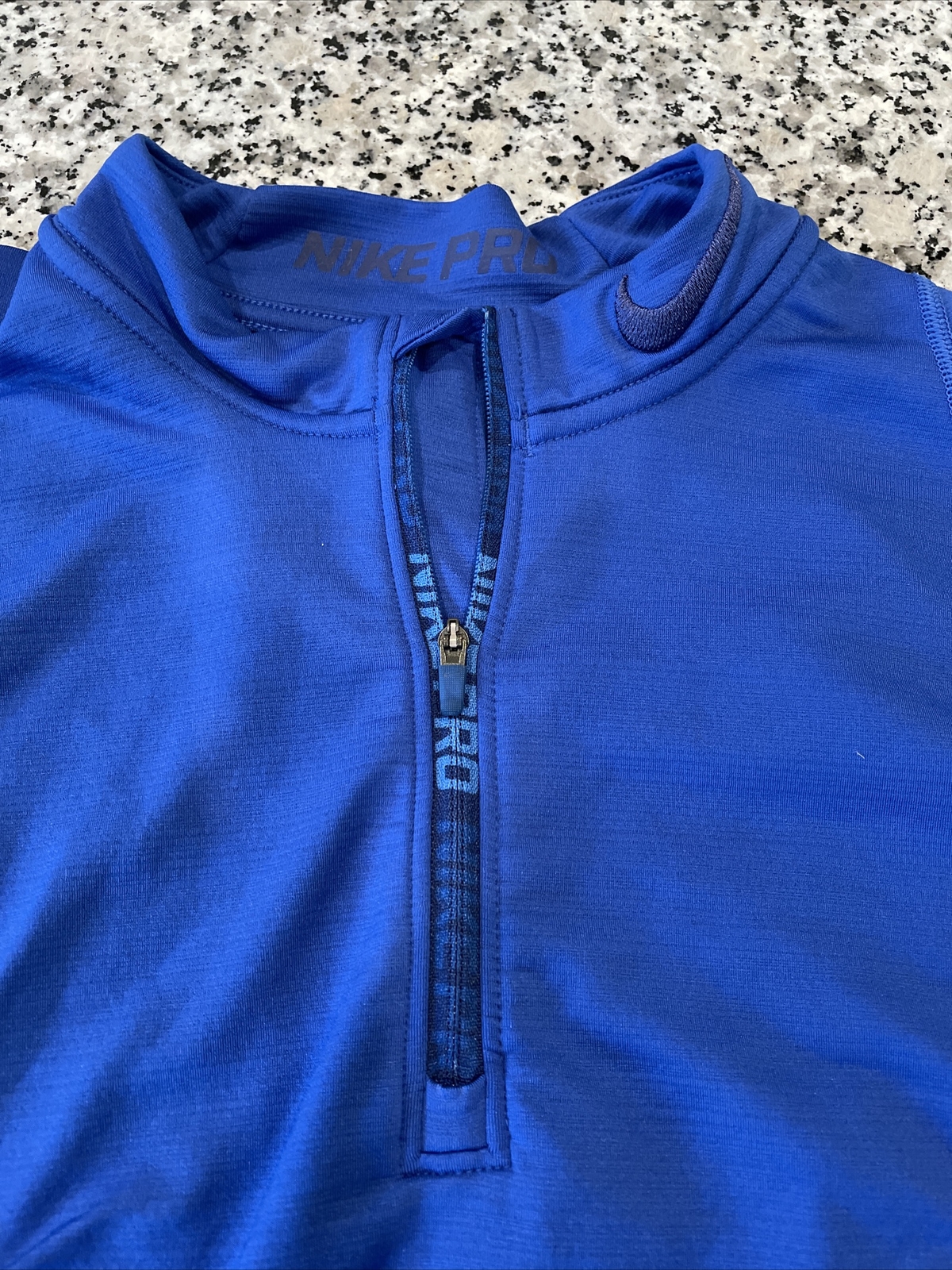 Blue Nike Pro Hyperwarm Fitted 1/4 Zip Pullover M Thu… - Gem