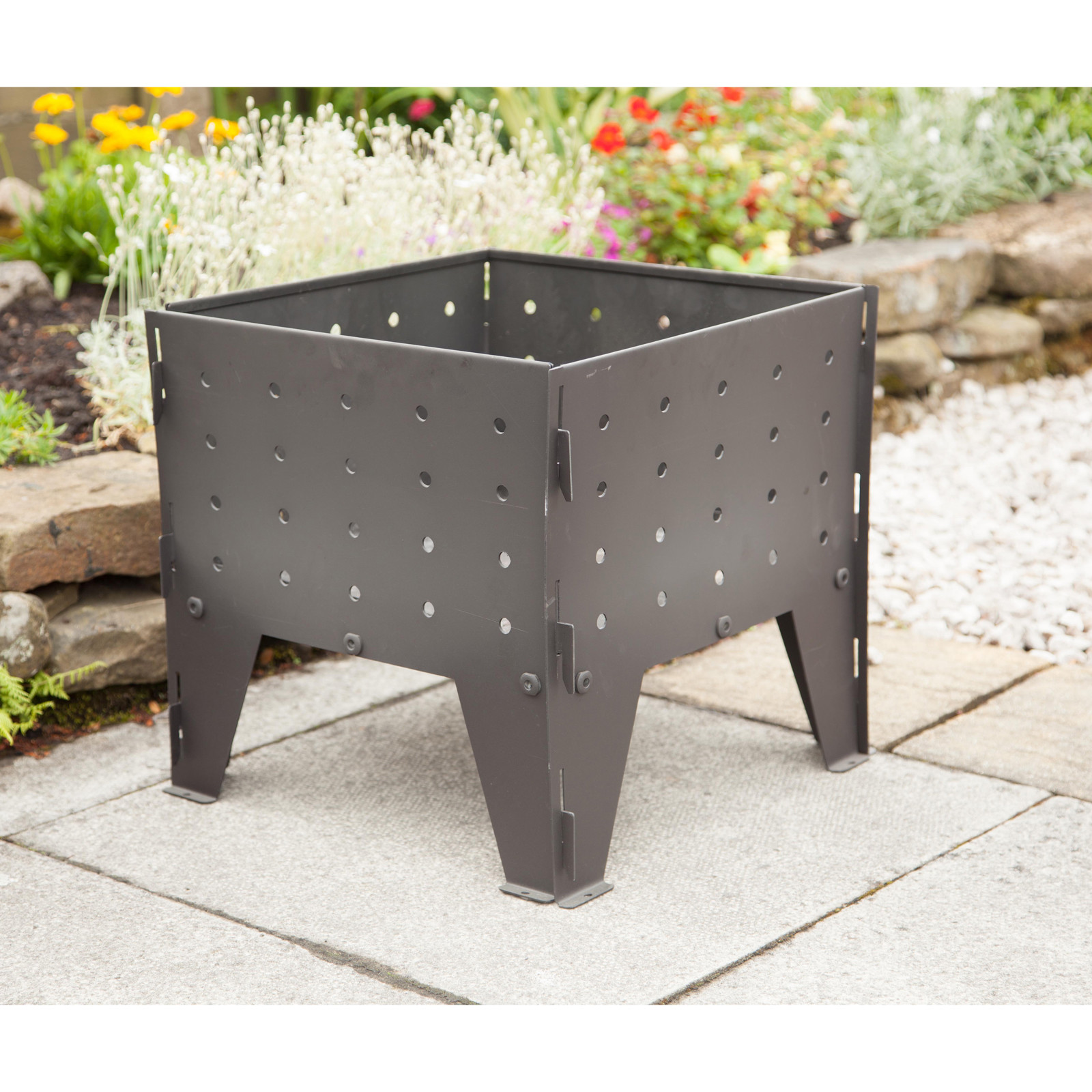 Outdoor Firepit Portable Brazier Fold Away Garden Patio Made O' Metal ...
